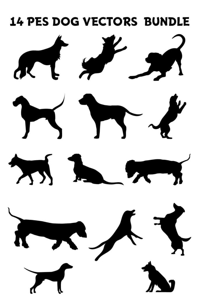 14 Pes Dog Vector Icon Bundle - MasterBundles