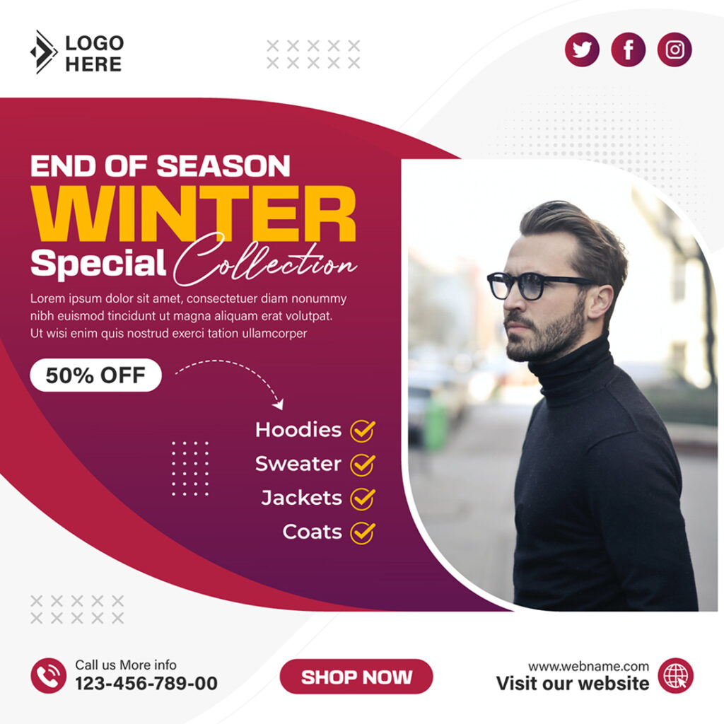 Social Media Bundle Winter Fashion Sale Post - MasterBundles