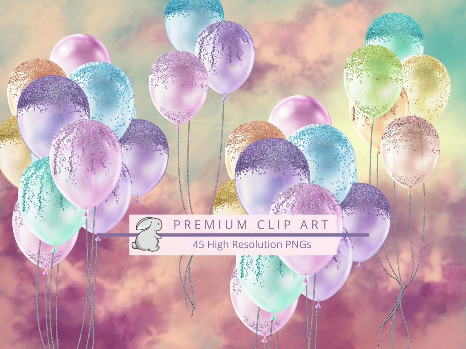 Pastel Balloons Clip Art – MasterBundles