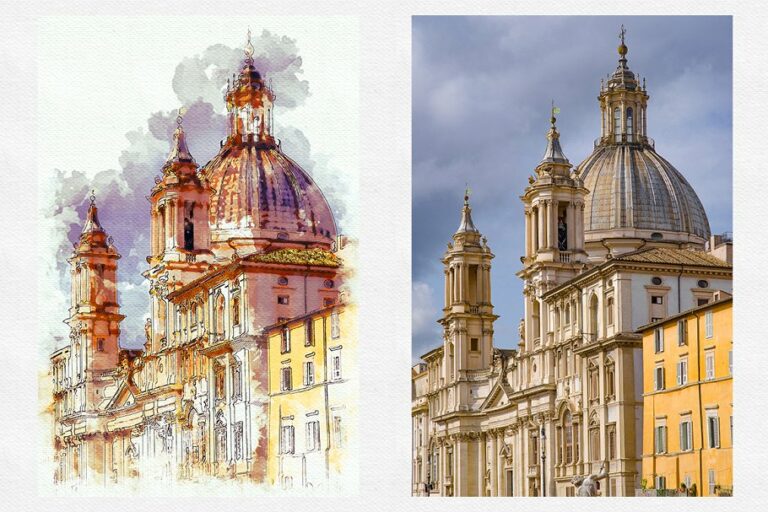 Watercolor Urban Sketcher PS Action – MasterBundles