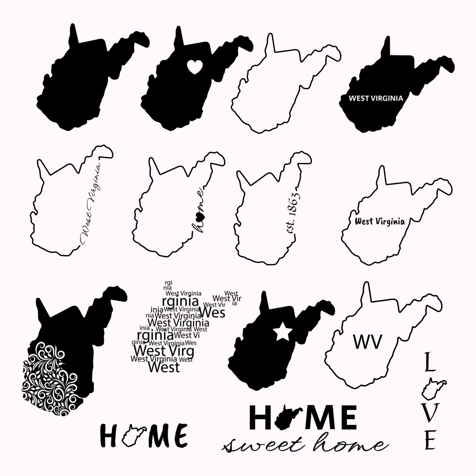 West Virginia SVG Bundle – MasterBundles