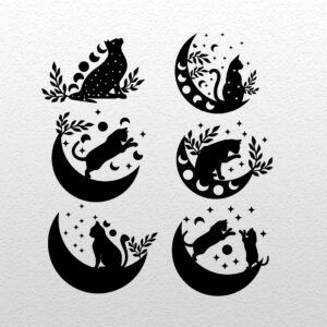 Cat Moon SVG Bundle | MasterBundles