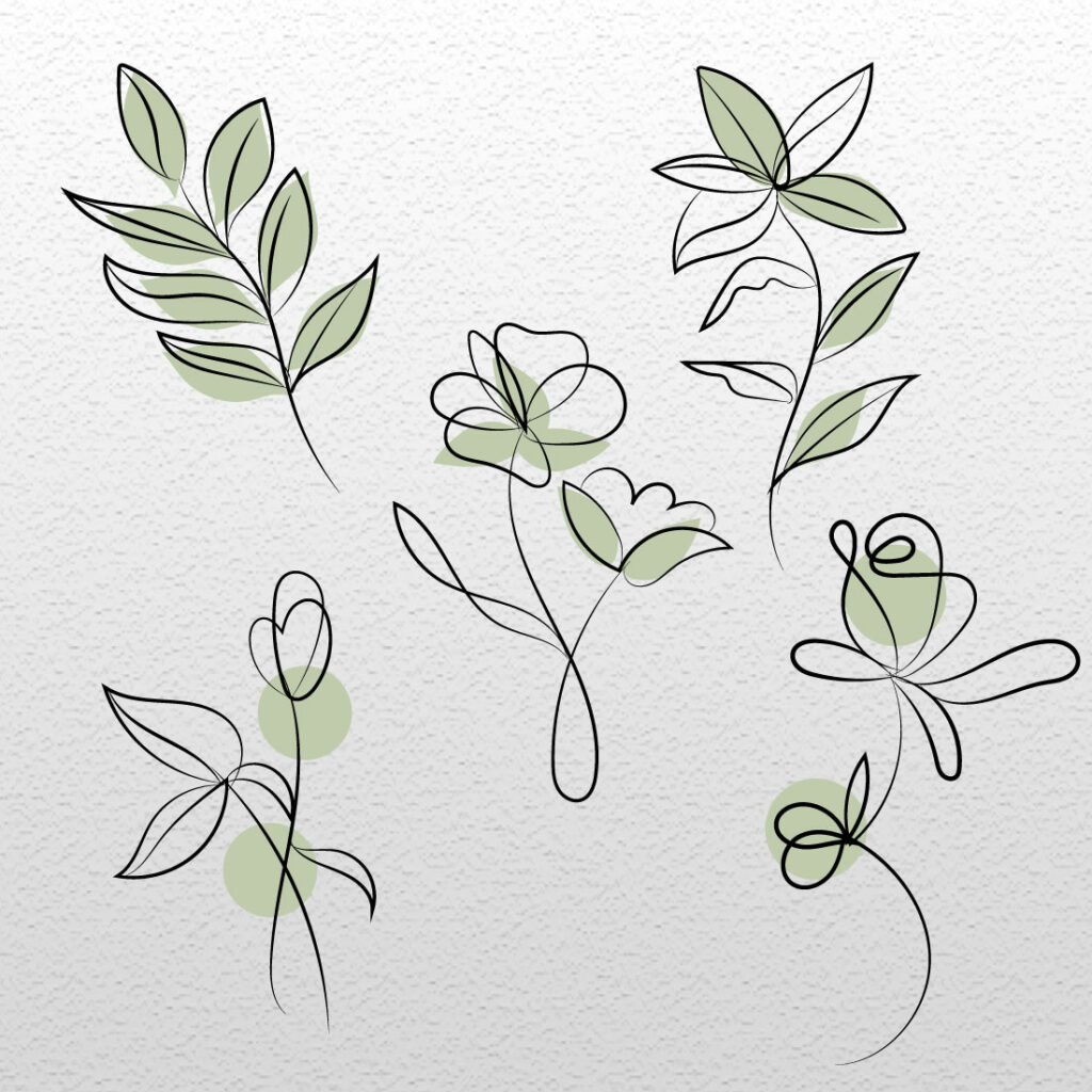Floral Flower Liner Art Illustration - MasterBundles
