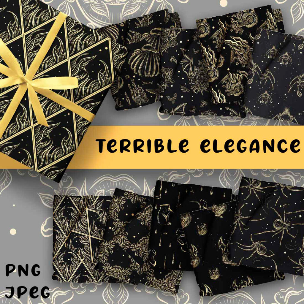 Terrible Elegance Sublimation Patterns Design - MasterBundles