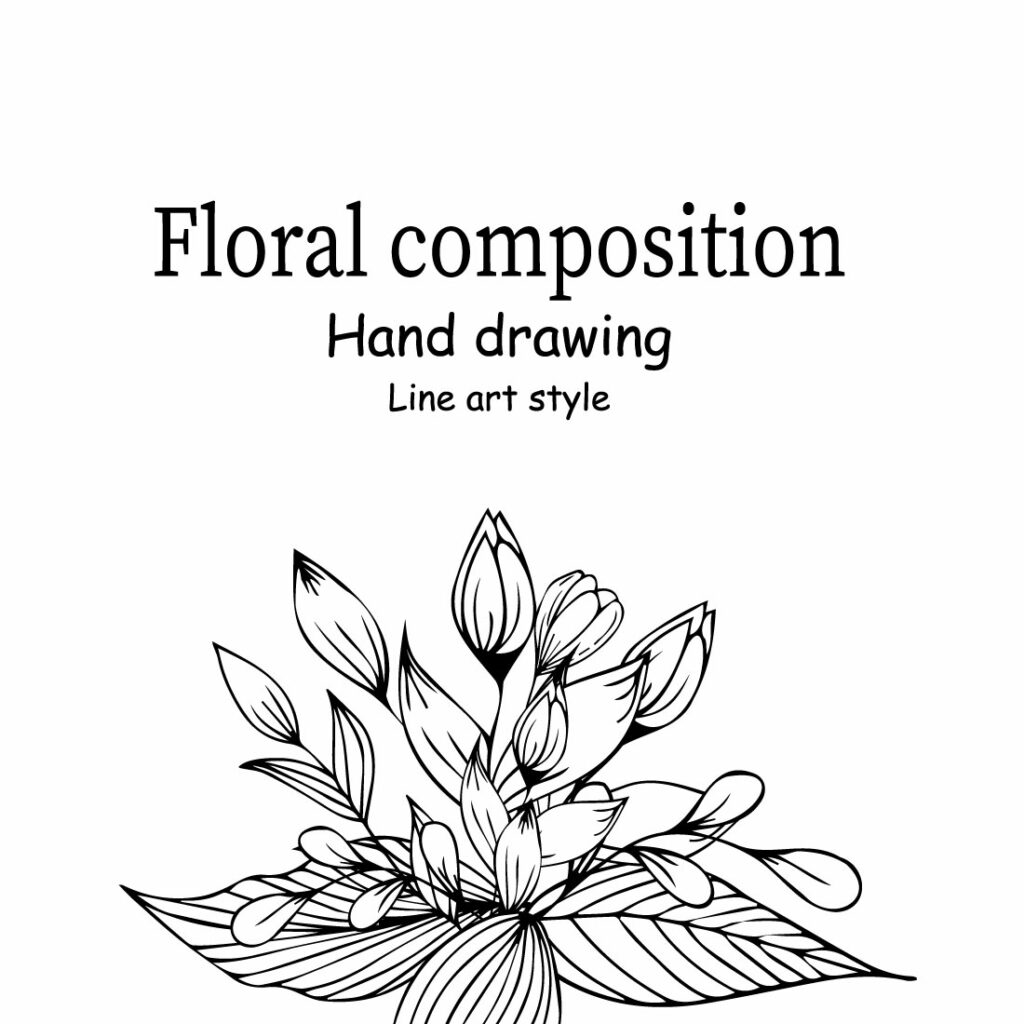 Stylized Flower Compositions and Floral Elements - MasterBundles