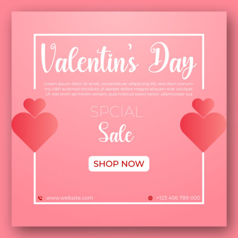 Valentine's Day Social Media Post Design - MasterBundles