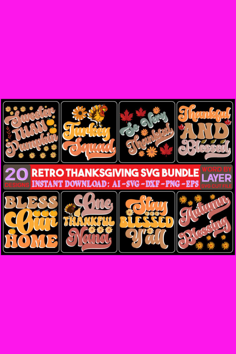 Retro Thanksgiving SVG Bundle - MasterBundles