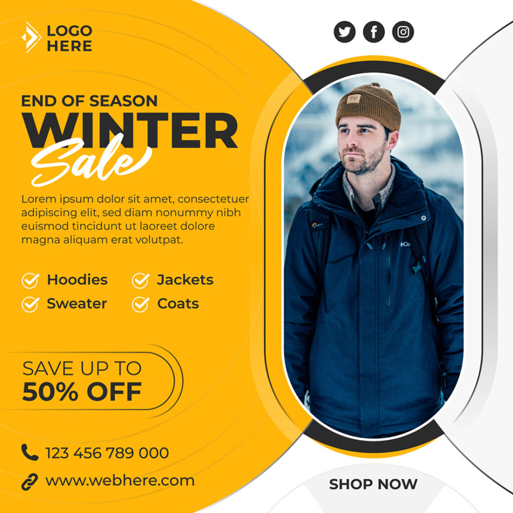 Social Media Bundle Winter Fashion Sale Post - MasterBundles