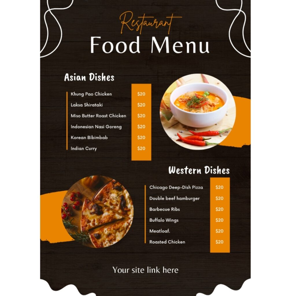 Food menu template for Restaurants only in $10 - MasterBundles