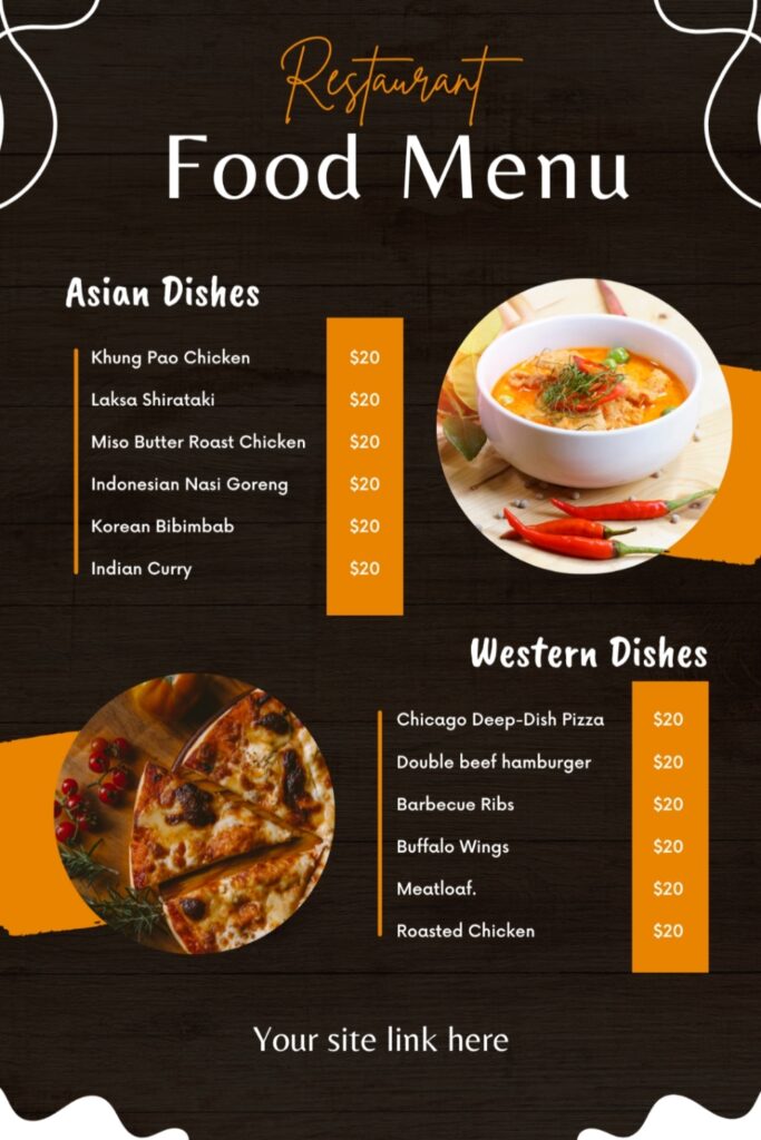 Food menu template for Restaurants only in $10 - MasterBundles