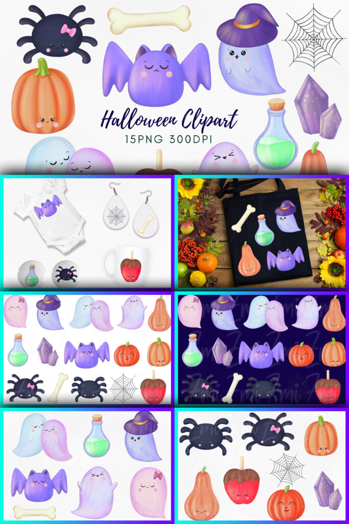 Halloween PNG Bundle | Kawaii Halloween Clipart – MasterBundles