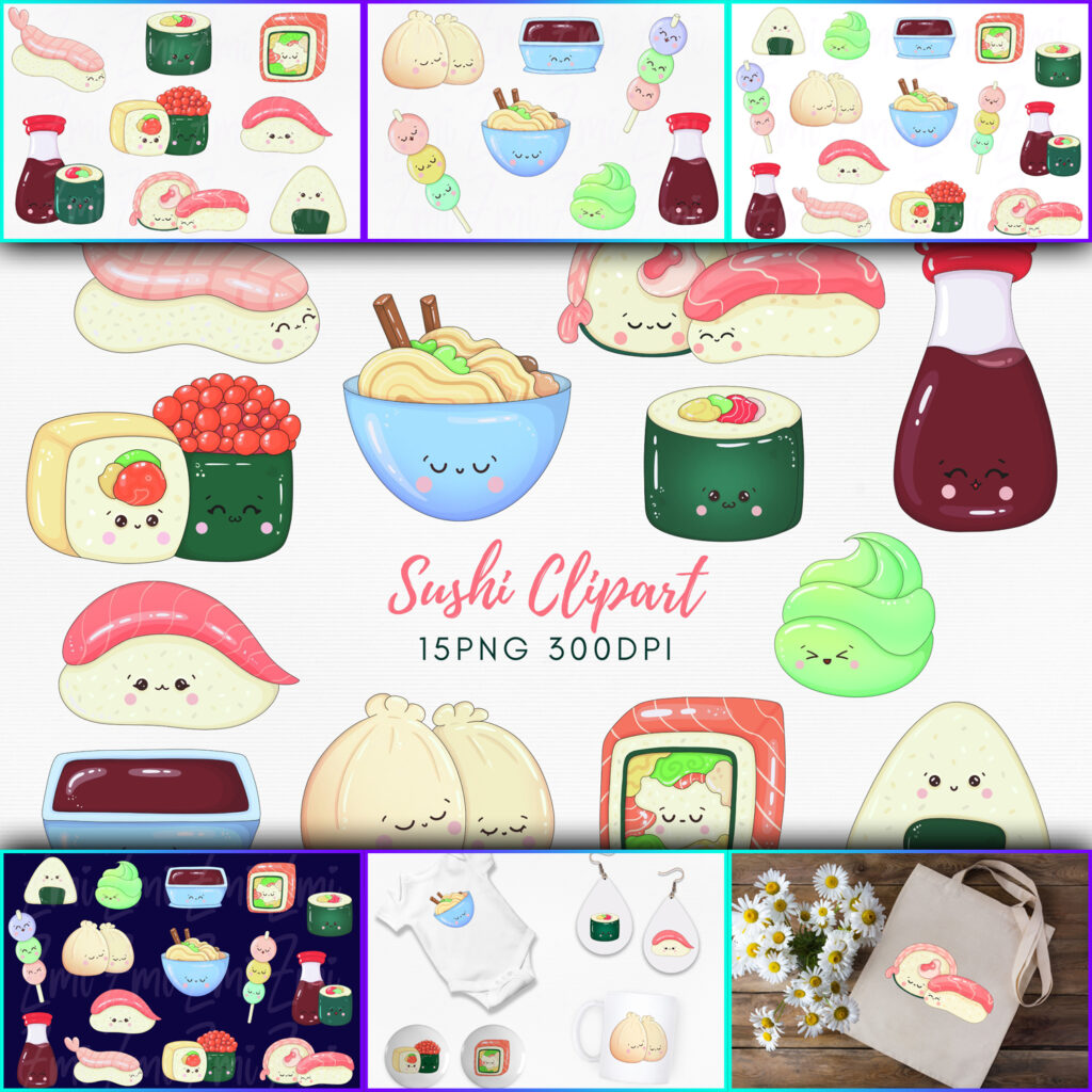 Sushi Clipart Pack – MasterBundles
