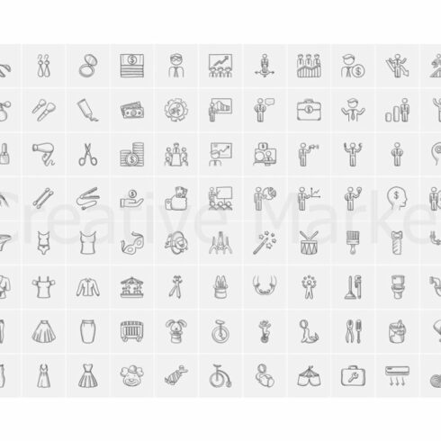 2200 Vector Sketch Icons Mega Pack – MasterBundles