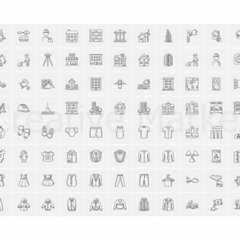 2200 Vector Sketch Icons Mega Pack – MasterBundles