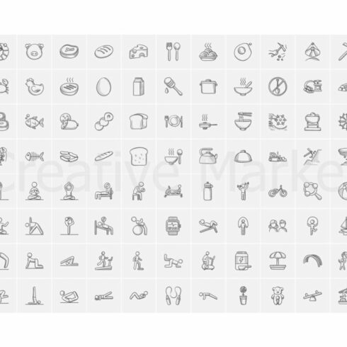 2200 Vector Sketch Icons Mega Pack – MasterBundles