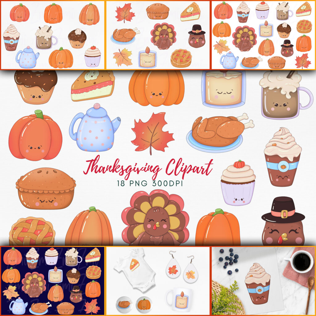 Thanksgiving Clipart Vector Set – MasterBundles