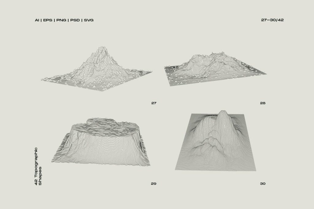 42 Topographic Shapes – MasterBundles