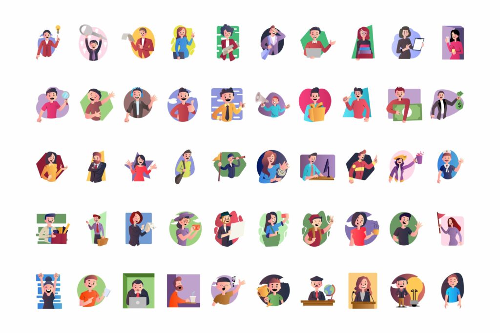 50X Unique/Different Occupations Icon Illustrations. – MasterBundles