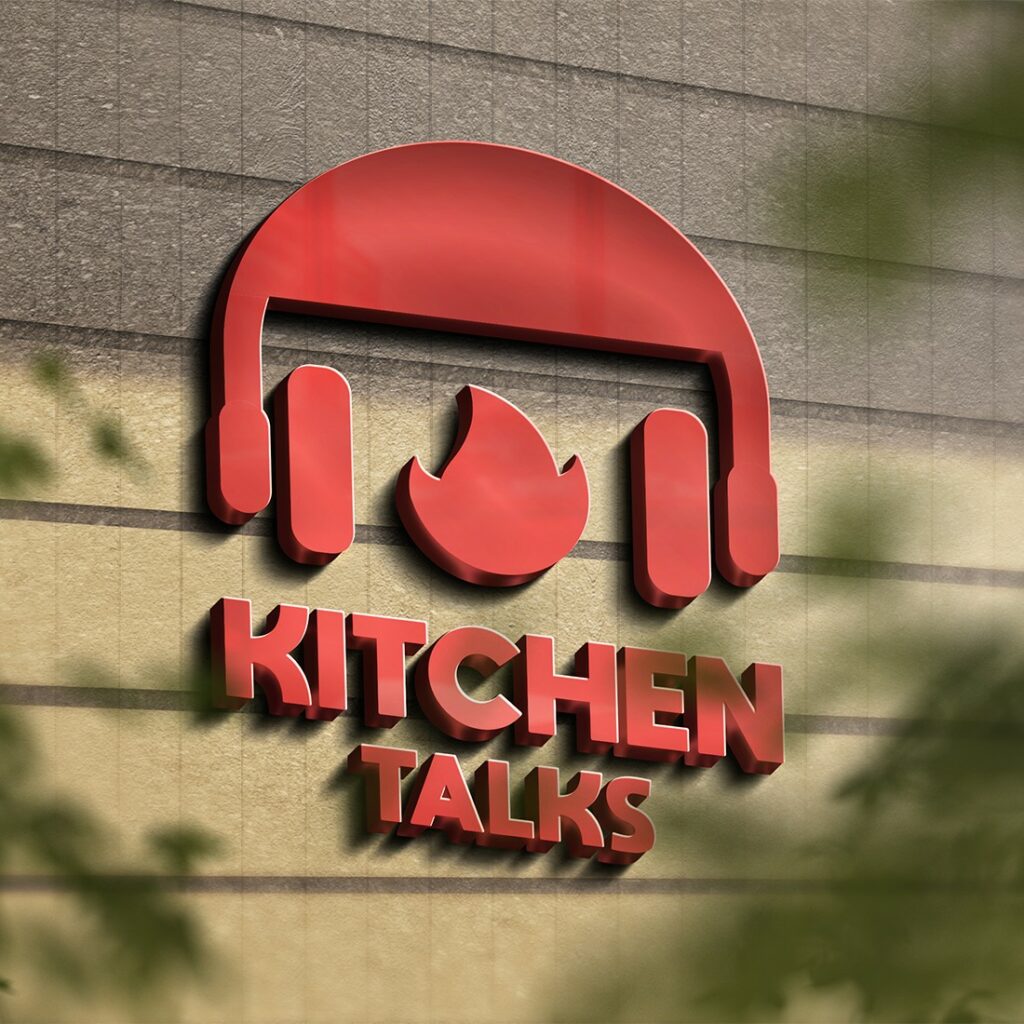 Kitchen Talks Logo Design. Food Podcast logo. - MasterBundles