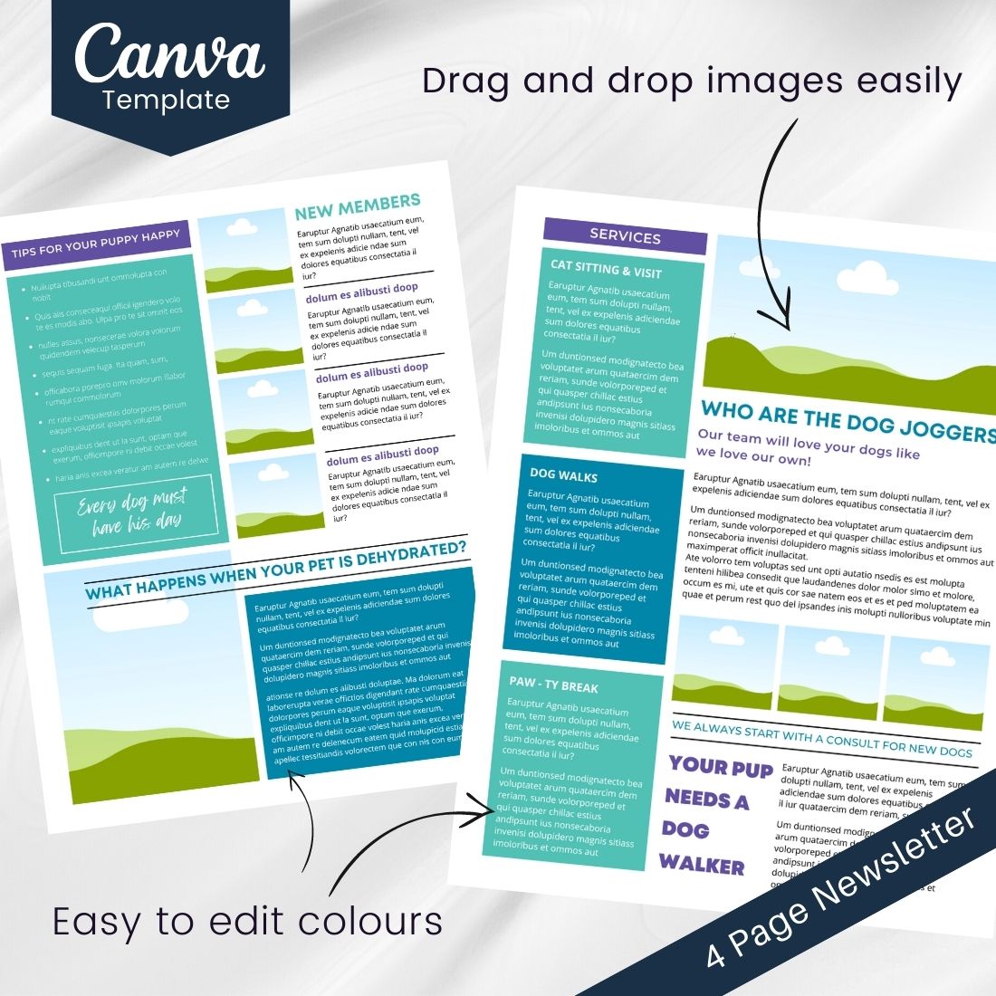 Canva Newsletter Template For Dog Pets - MasterBundles