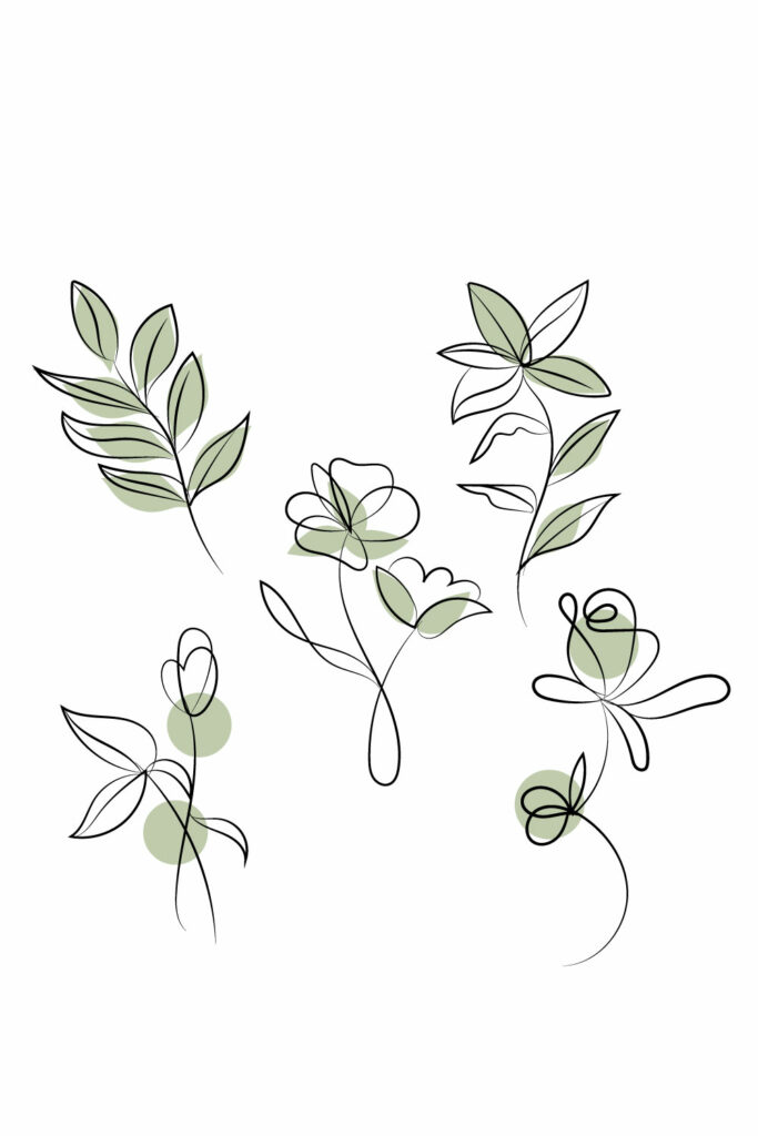 Floral Flower Liner Art Illustration - MasterBundles