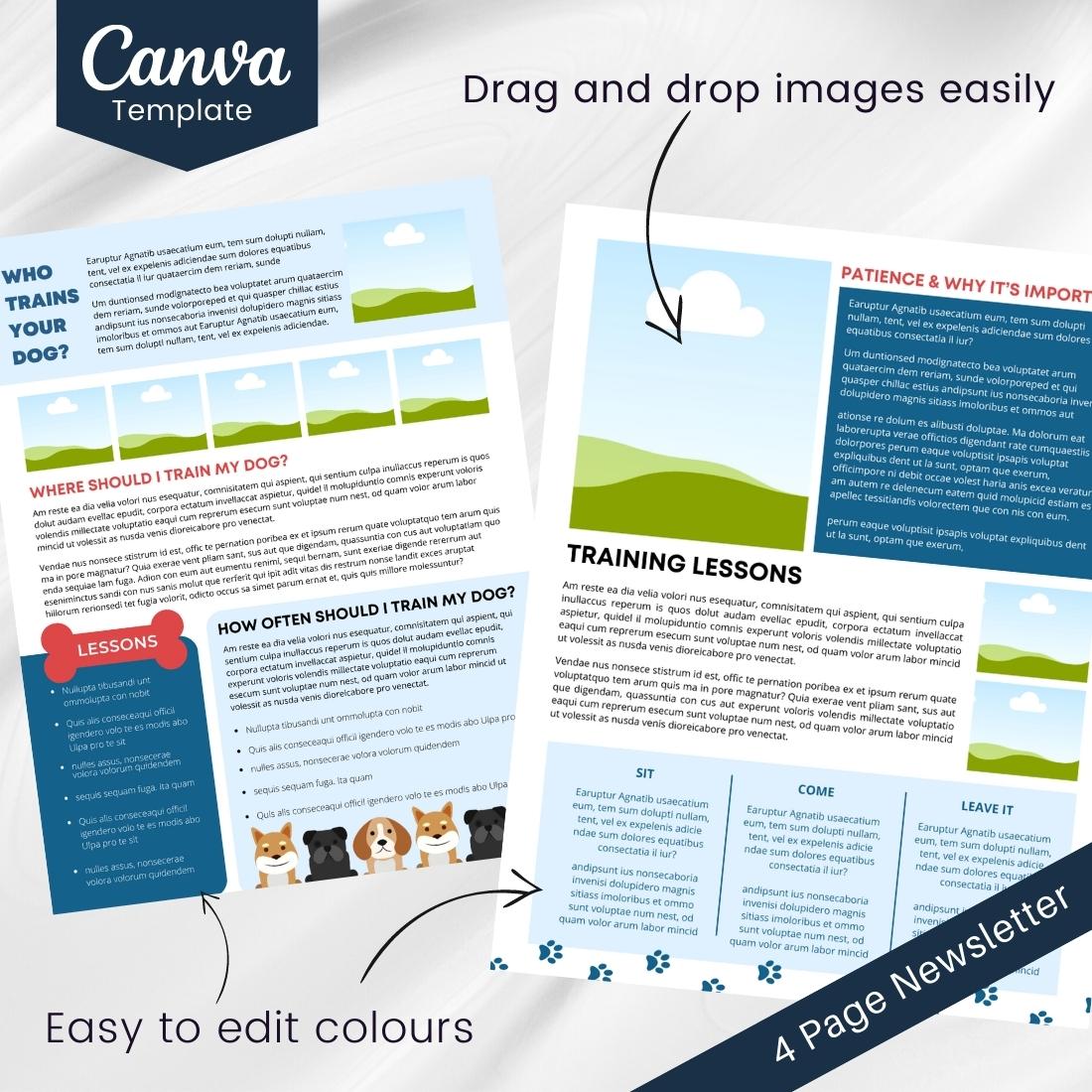 Canva Newsletter Template For Dog Pets - MasterBundles