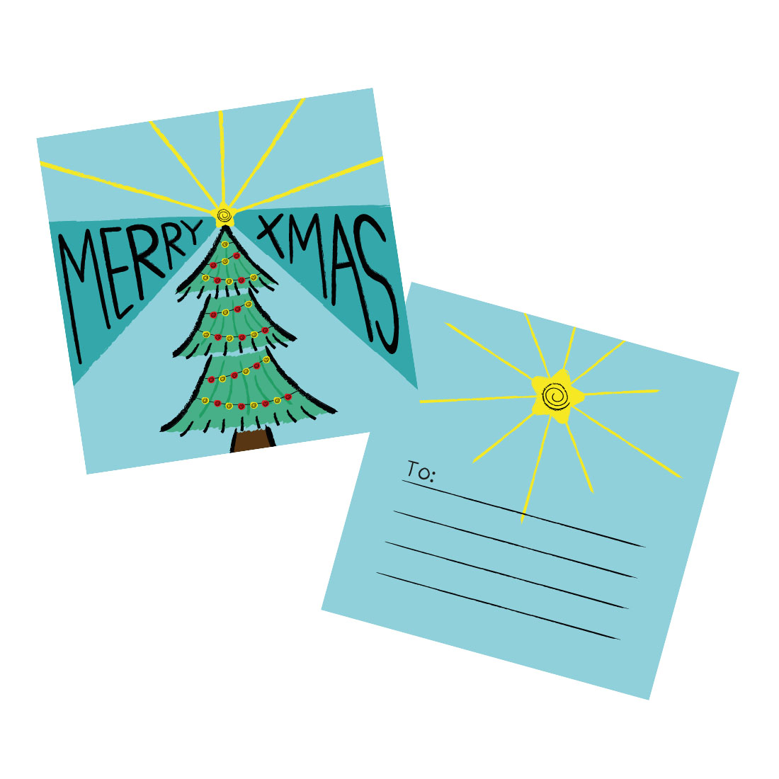 Christmas Tree and Xmas Postcard - MasterBundles