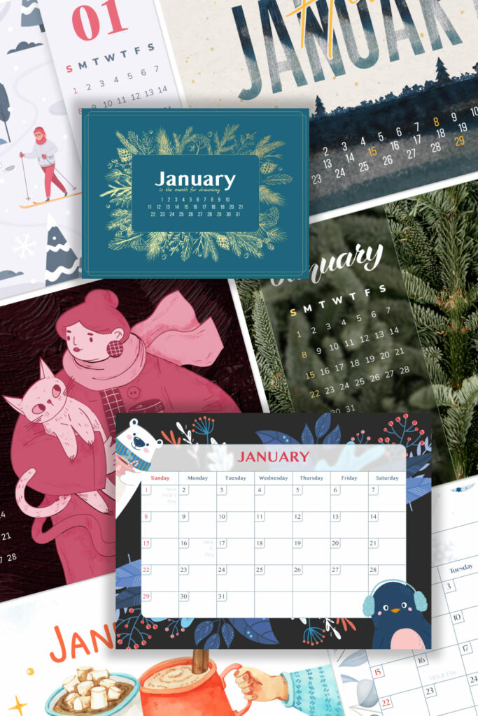 10 Free January Calendars – MasterBundles