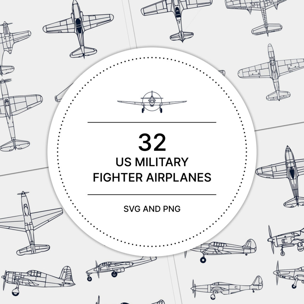 32 US Military Fighter Airplanes – MasterBundles
