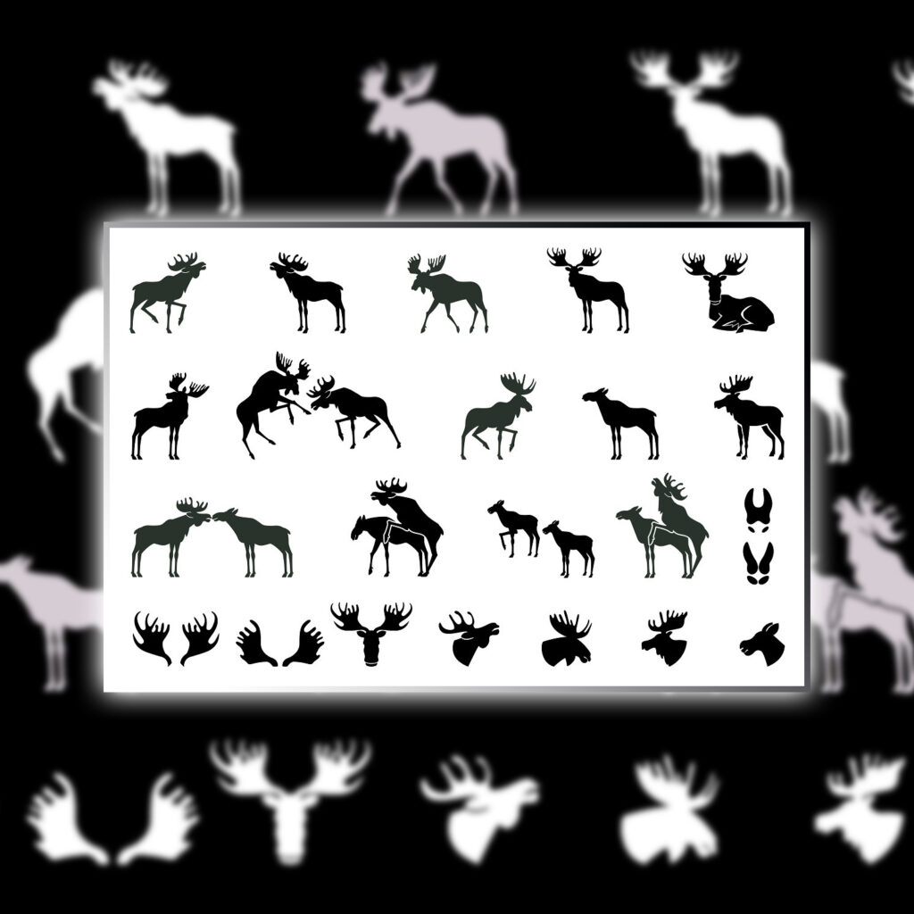 Set of Moose Silhouettes. Vector Images – MasterBundles