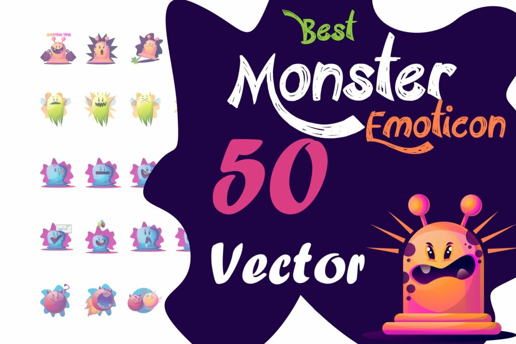 50X Monster Emotion Illustrations – MasterBundles
