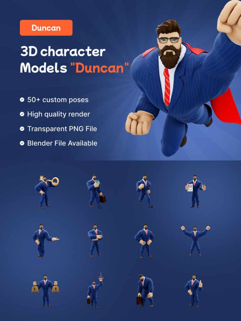 Duncan – 3D Character Models – MasterBundles