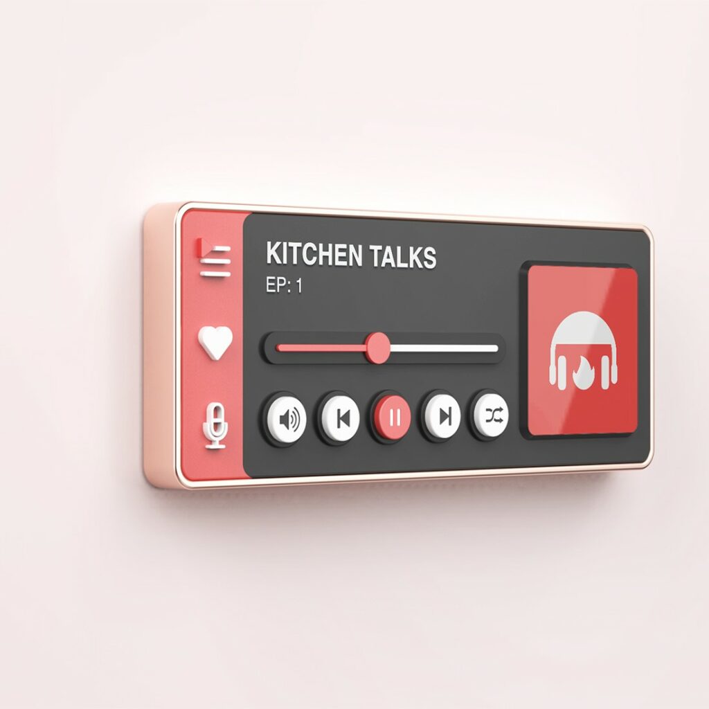 Kitchen Talks Logo Design. Food Podcast logo. - MasterBundles