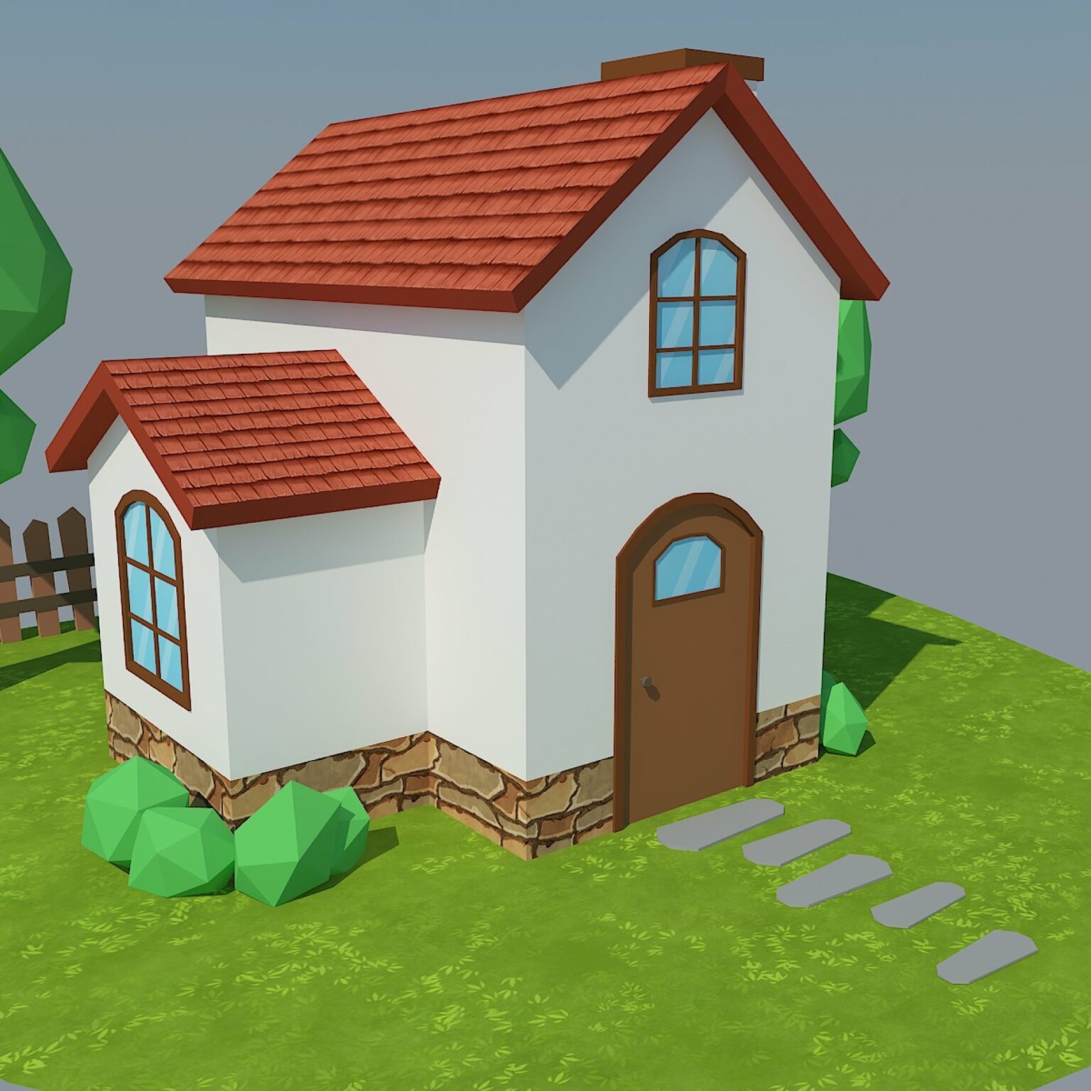 Low Poly House 3D Model – MasterBundles