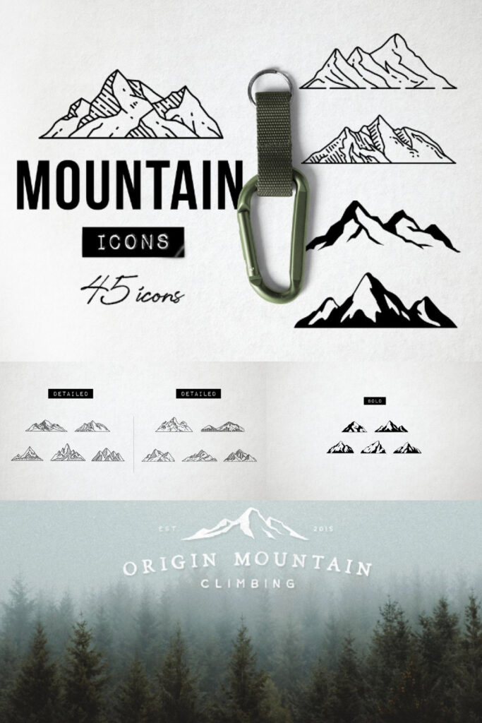 45 Mountain Icons - Logo Icons – MasterBundles