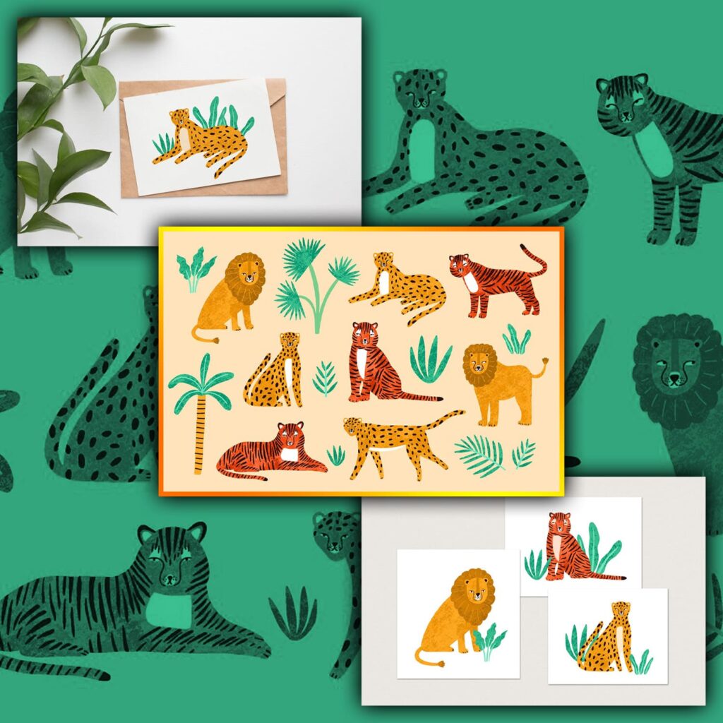 Wild Cats Vector Illustration – MasterBundles