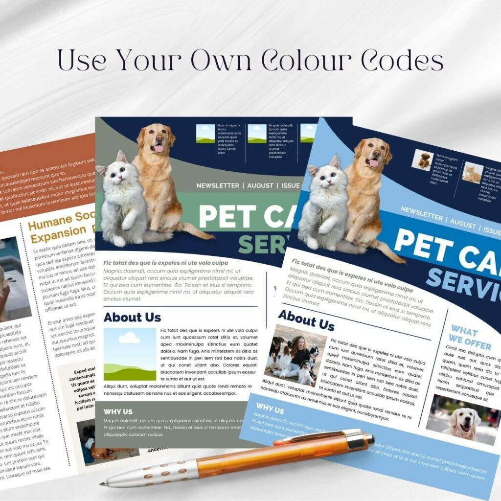 Canva Newsletter Template For Pet Care Business - MasterBundles