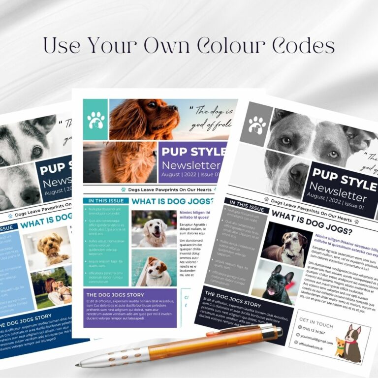 Canva Newsletter Template For Dog Pets - MasterBundles