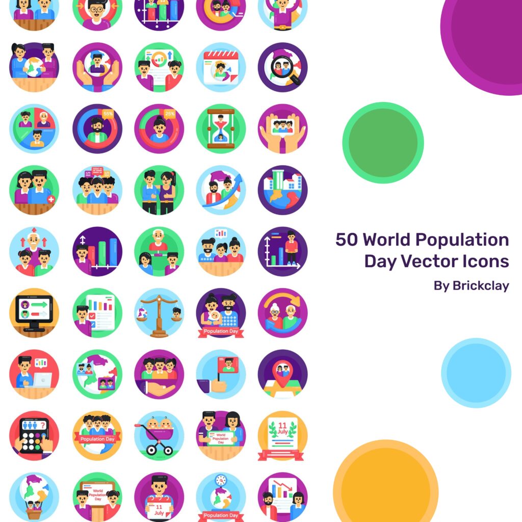 50 World Population Day Vector Icons – MasterBundles