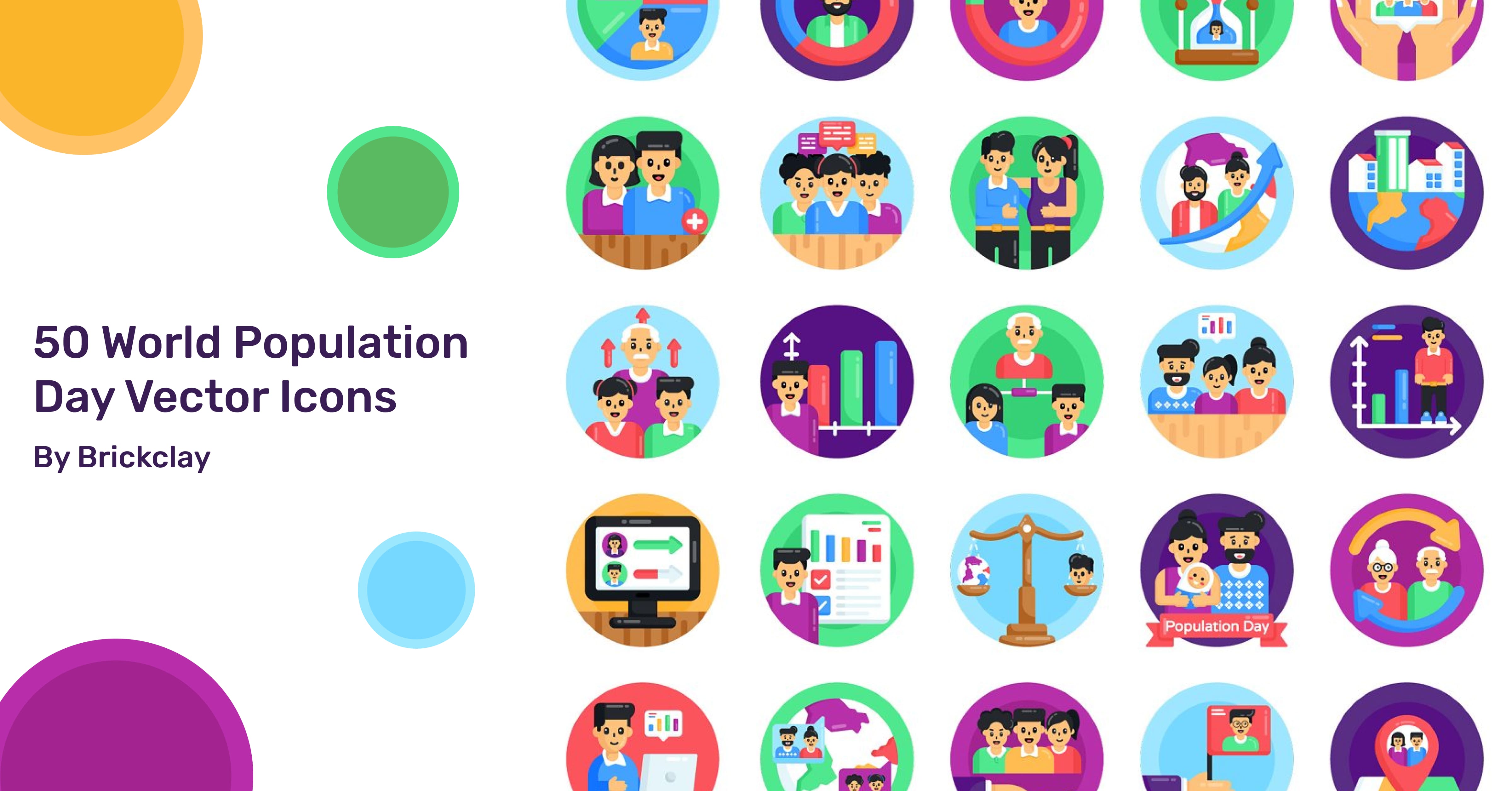 50 World Population Day Vector Icons – MasterBundles