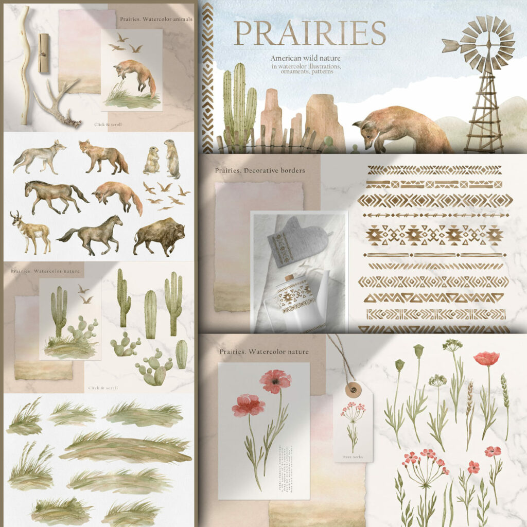 Prairies. American Animals & Nature – MasterBundles