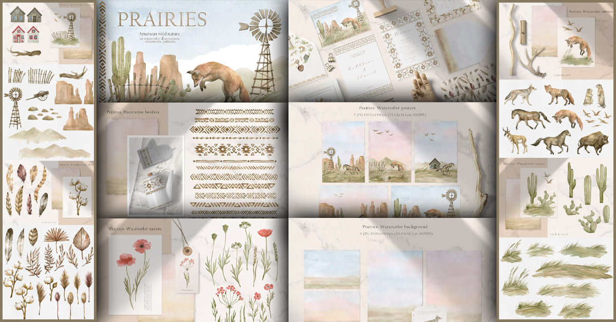 Prairies. American Animals & Nature – MasterBundles