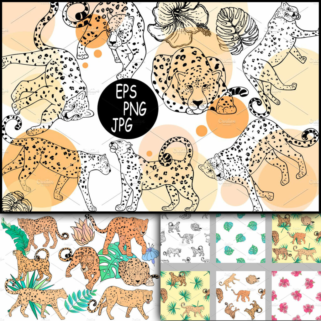 Leopards Hand Drawn Doodle – MasterBundles