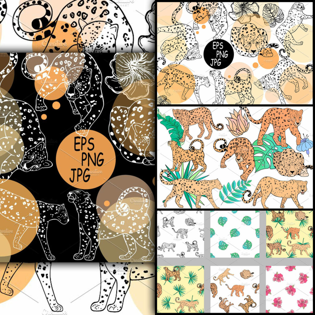 Leopards Hand Drawn Doodle – MasterBundles