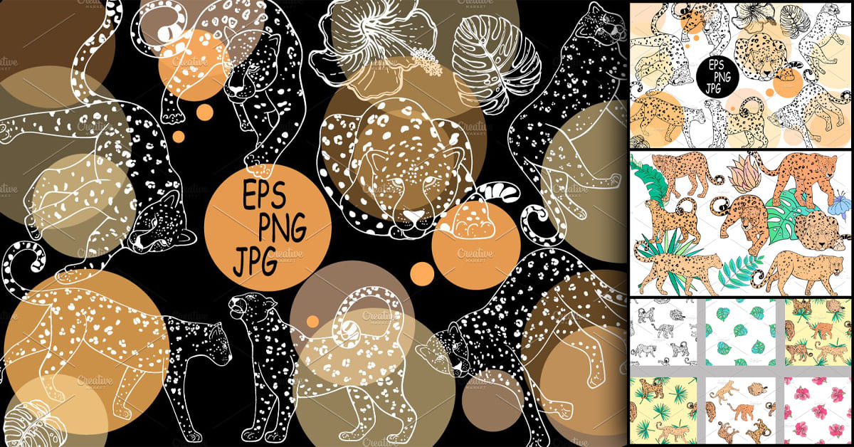 Leopards Hand Drawn Doodle – MasterBundles