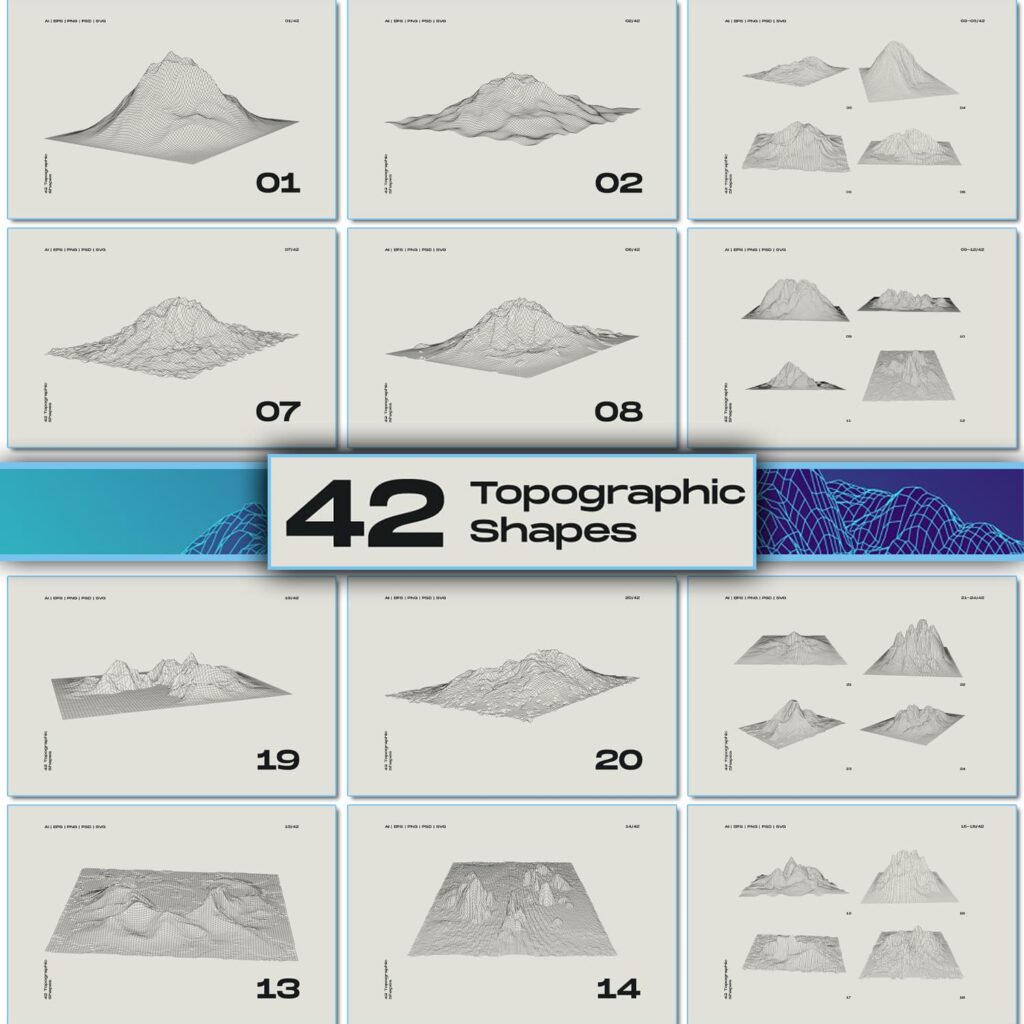 42 Topographic Shapes – MasterBundles