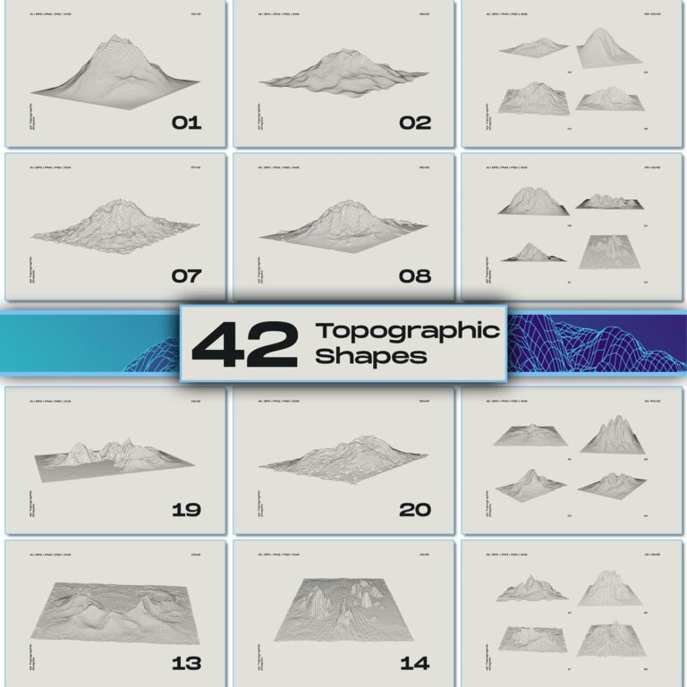 42 Topographic Shapes – MasterBundles
