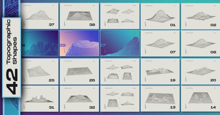 42 Topographic Shapes – MasterBundles