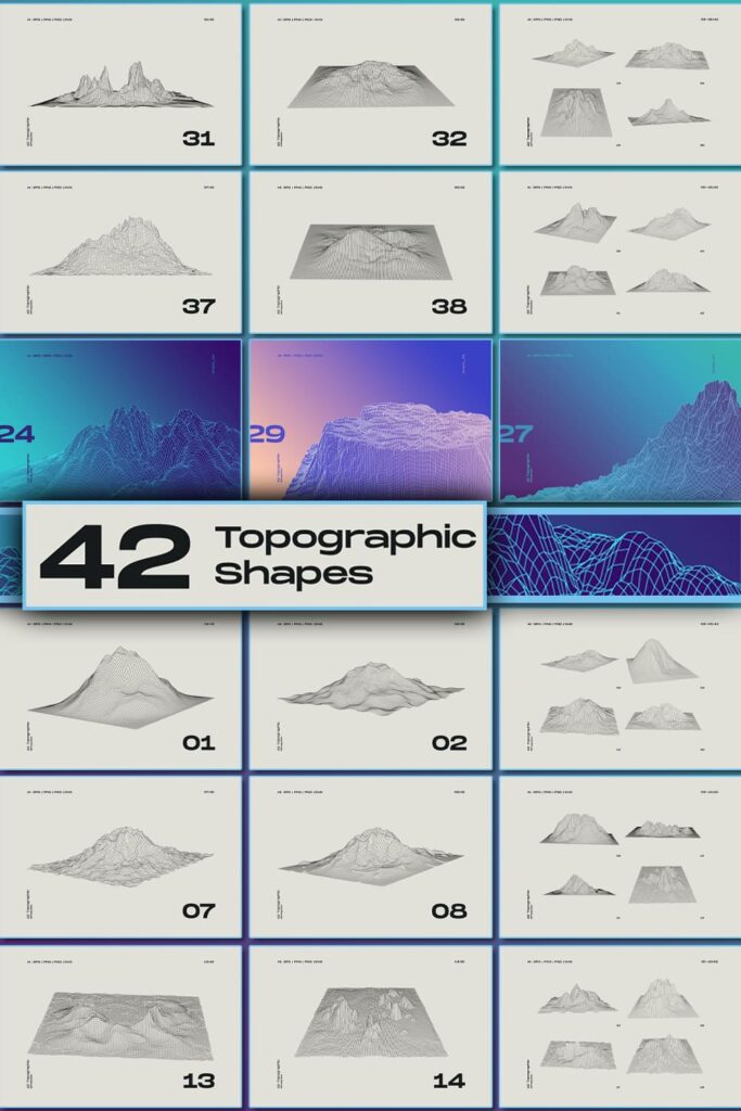 42 Topographic Shapes – MasterBundles