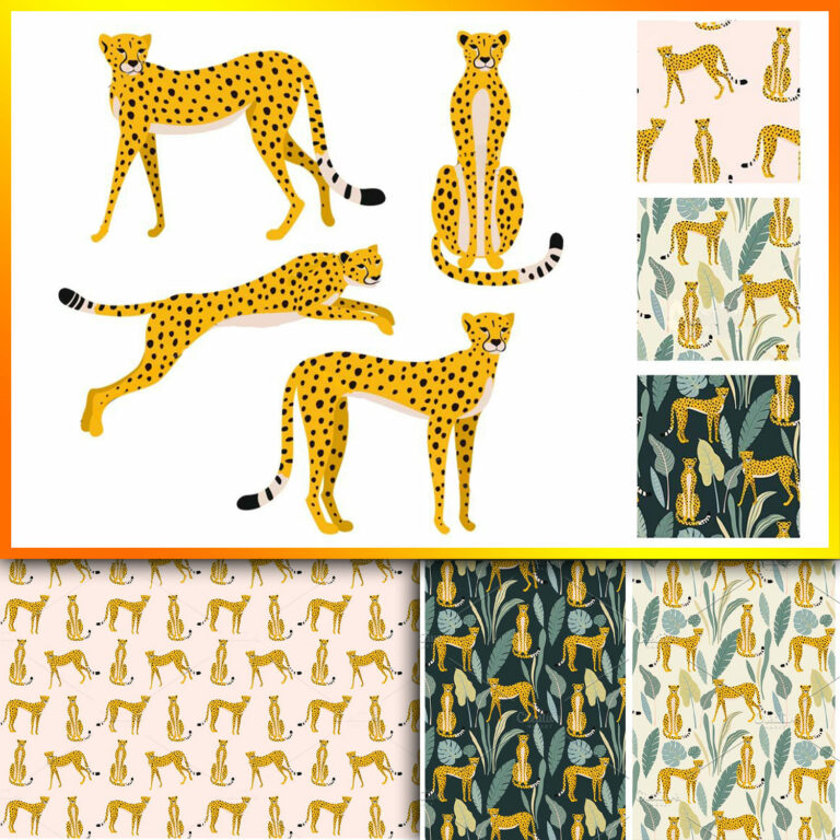 Collection Of Leopards And Patterns – MasterBundles